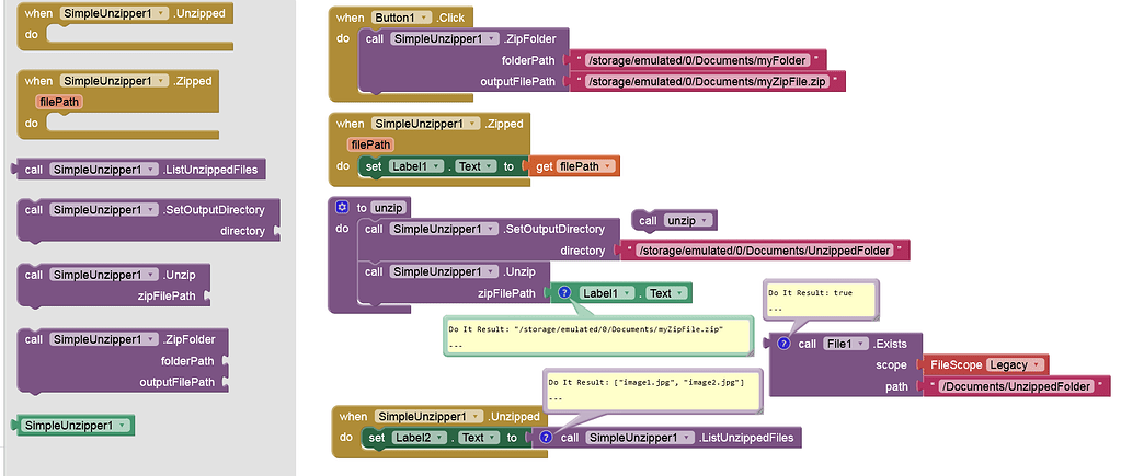 Simple Zip / Unzip extension - Extensions - MIT App Inventor Community
