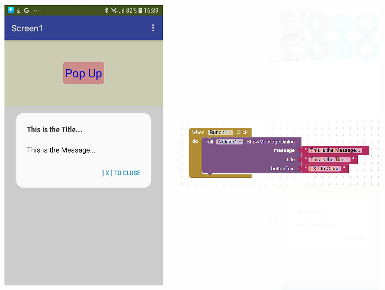 How can I make a Pop up - App Inventor for iOS - MIT App Inventor Community