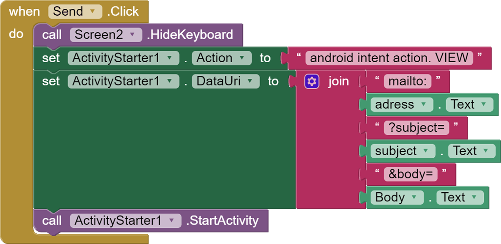 Error 601:No corresponding activity was found - MIT App Inventor Help ...