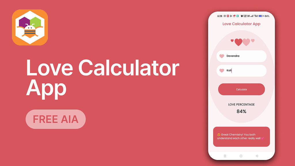 Love Calculator App [Free Aia] - App Showcase - MIT App Inventor Community