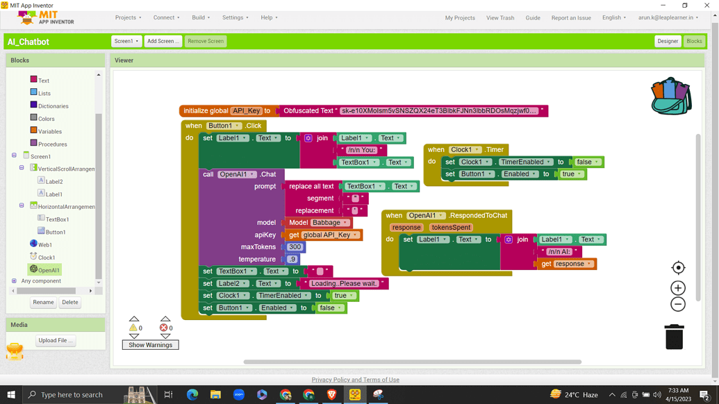[F/OS] 🧠 Artificial Intelligence and OpenAI! - #98 by arunkarana - Extensions - MIT App Inventor ...