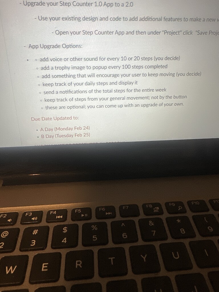 Need help with step counter app upgrades. Assignment due tomorrow! - MIT App Inventor Help - MIT ...