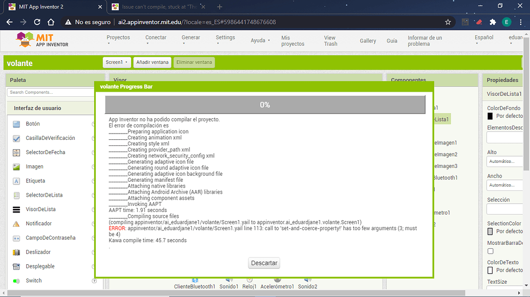 Cannot compile the program - MIT App Inventor Help - MIT App Inventor Community