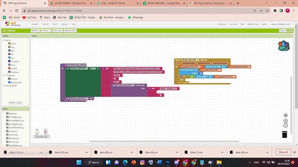 Creating "history taking attendance" in App Inventor - MIT App Inventor ...