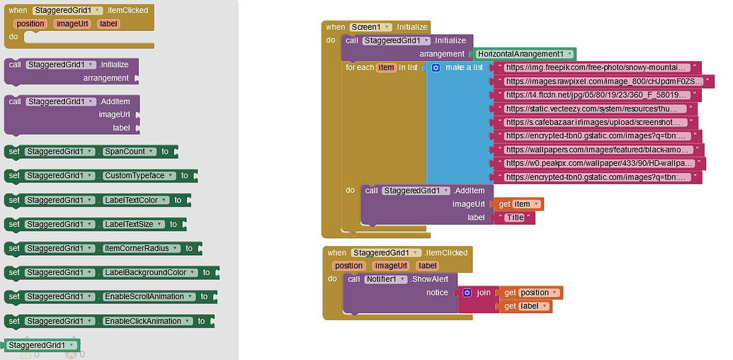 Recycler Staggered Grid View - Extensions - MIT App Inventor Community
