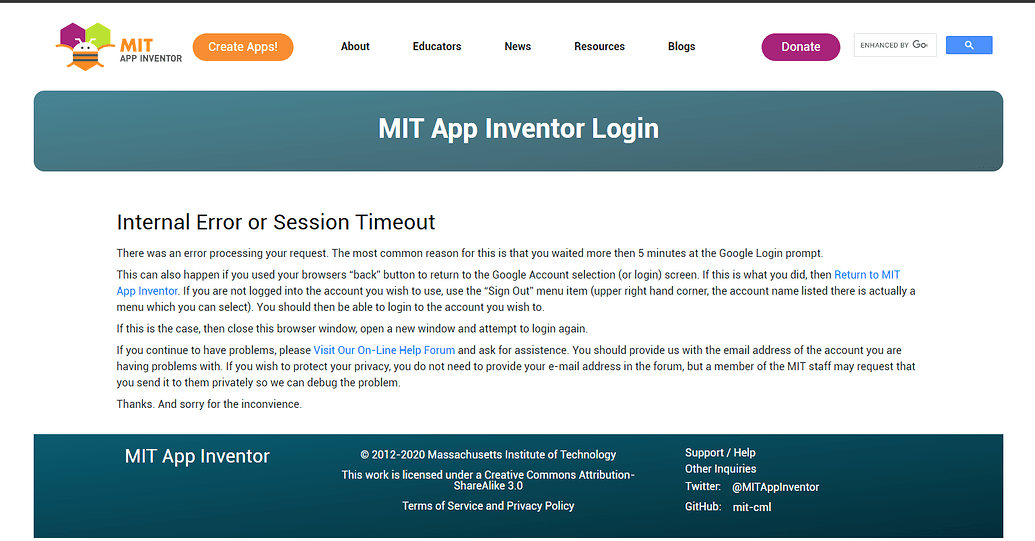 MIT App Inventor Login - Bugs and Other Issues - MIT App Inventor Community