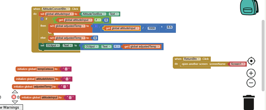 I need help making a Temperature at Altitude coding - MIT App Inventor ...