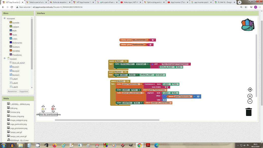 Select a part of a text (in order to geocode) - MIT App Inventor Help ...
