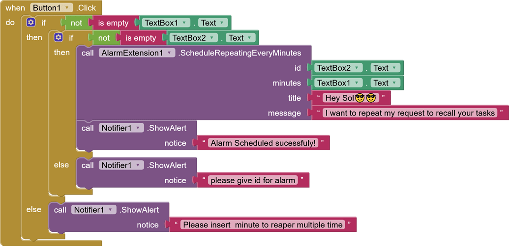 [Free] Alarm Extension with Notification - Extensions - MIT App ...