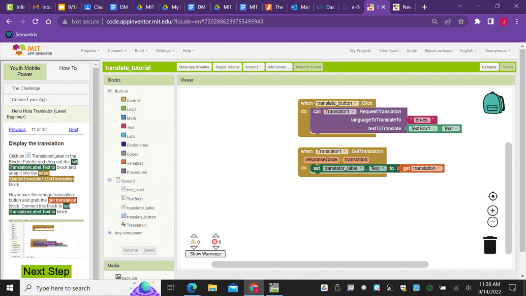 New Translator tutorial - Bugs and Other Issues - MIT App Inventor ...