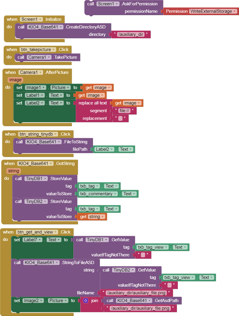 Take picture and Save in TinyDB - App Showcase - MIT App Inventor Community