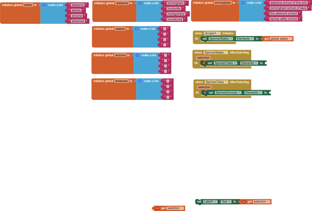 3 Spinners elements setting up according to selection - MIT App Inventor Help - MIT App Inventor ...