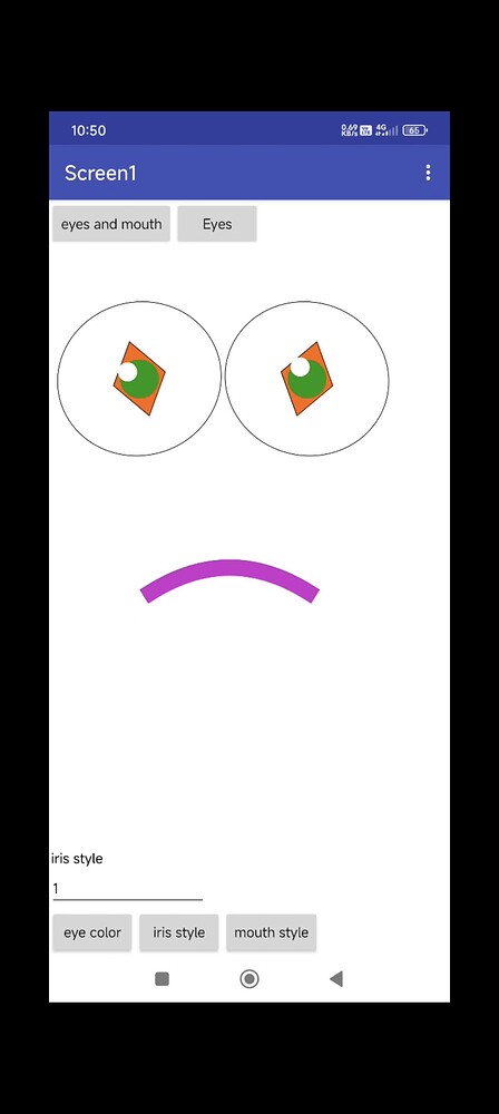 EyeLoader that creates and manages animated eye and mouth components ...