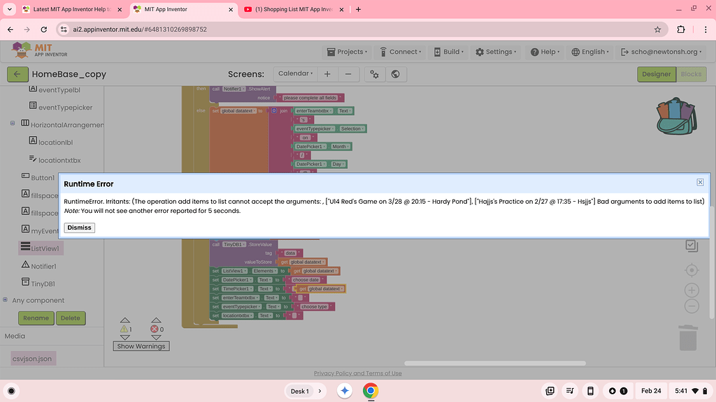 Bad arguments to add items to list? - App Inventor for iOS - MIT App ...