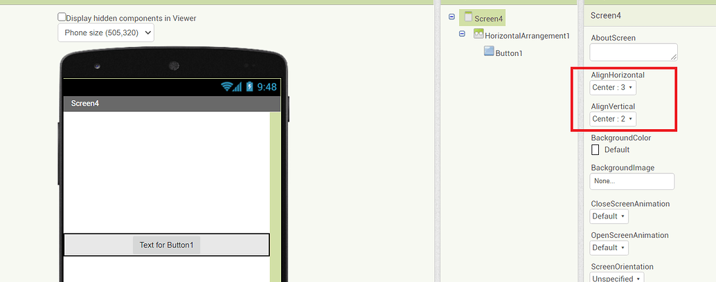 Centreing button (or label) - MIT App Inventor Help - MIT App Inventor ...