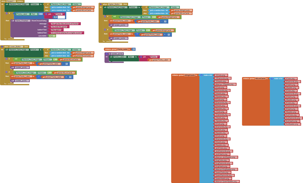 I'm having a bug in my card guessing game where every point you get is ...