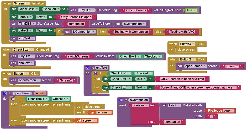Switch screens correctly - 2 methods - Tutorials and Guides - MIT App ...