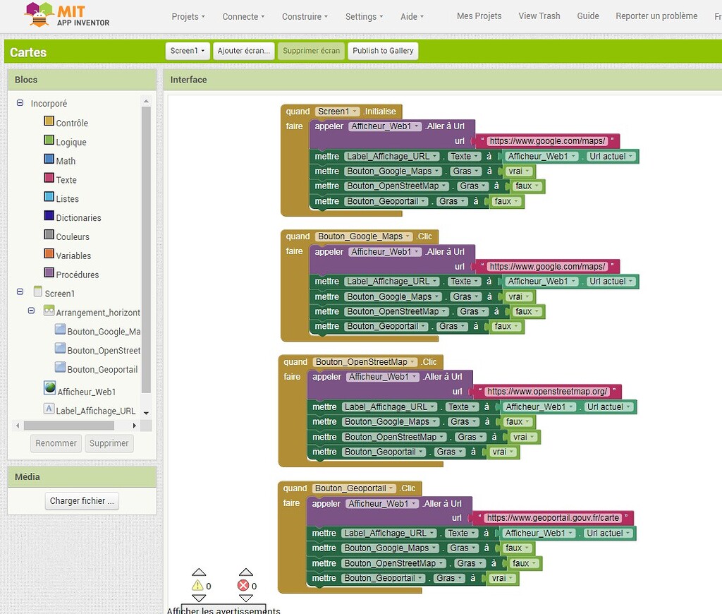 Affichage de cartes - MIT App Inventor Help - MIT App Inventor Community