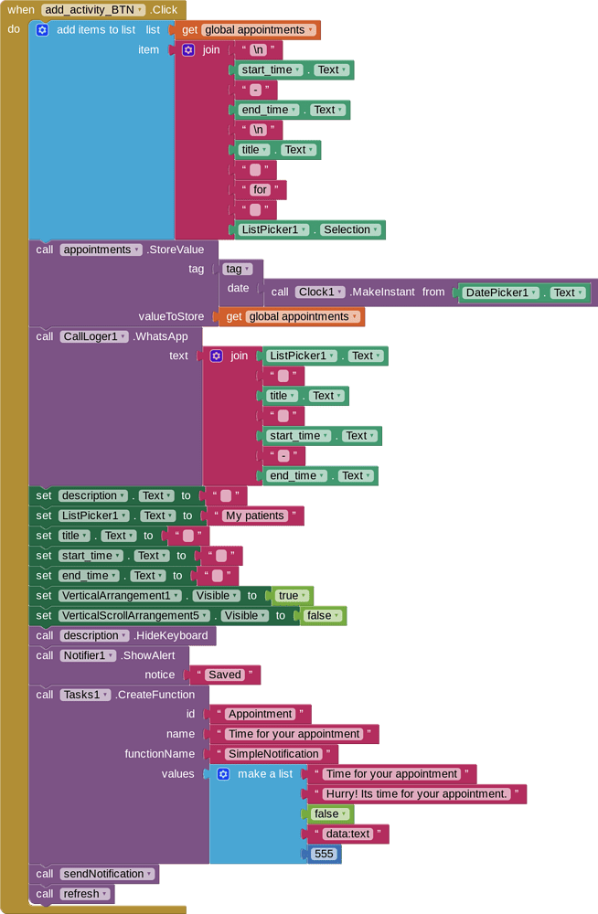 How do I set reminder on the calendar in the app - MIT App Inventor ...
