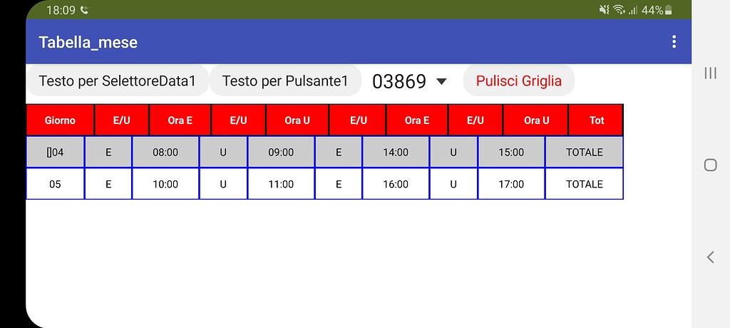 Reset table and allignment cell tableview 4 - MIT App Inventor Help ...