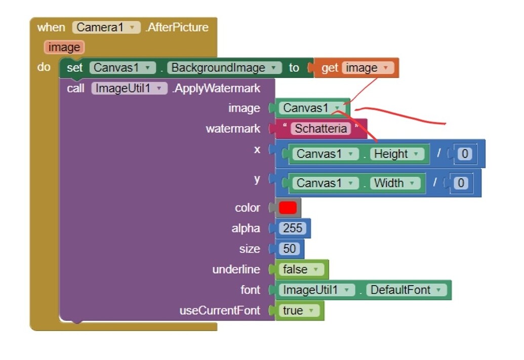 Creating a Camera App with adding a Watermark Image - MIT App Inventor ...