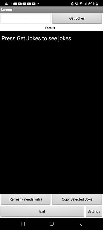 Joke Generator bulit in AI2! - App Showcase - MIT App Inventor Community