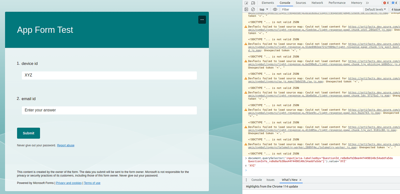 How do you Fill/Input Microsoft Form using Javascript or Inject? - MIT ...