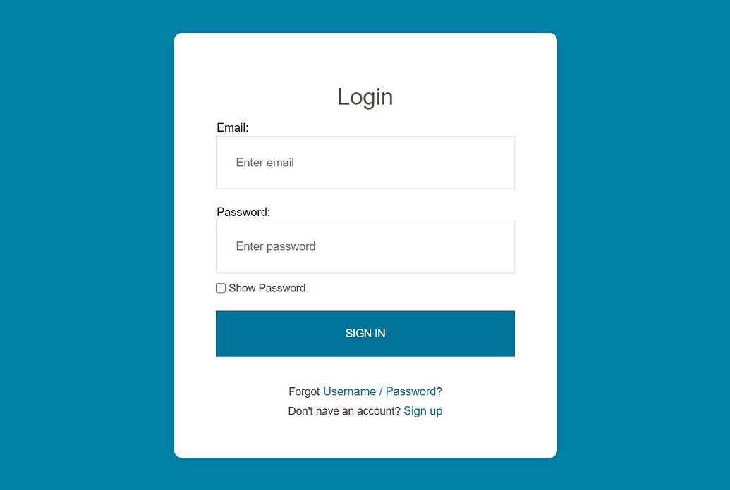 User interface login page email and password? - User Interface and ...