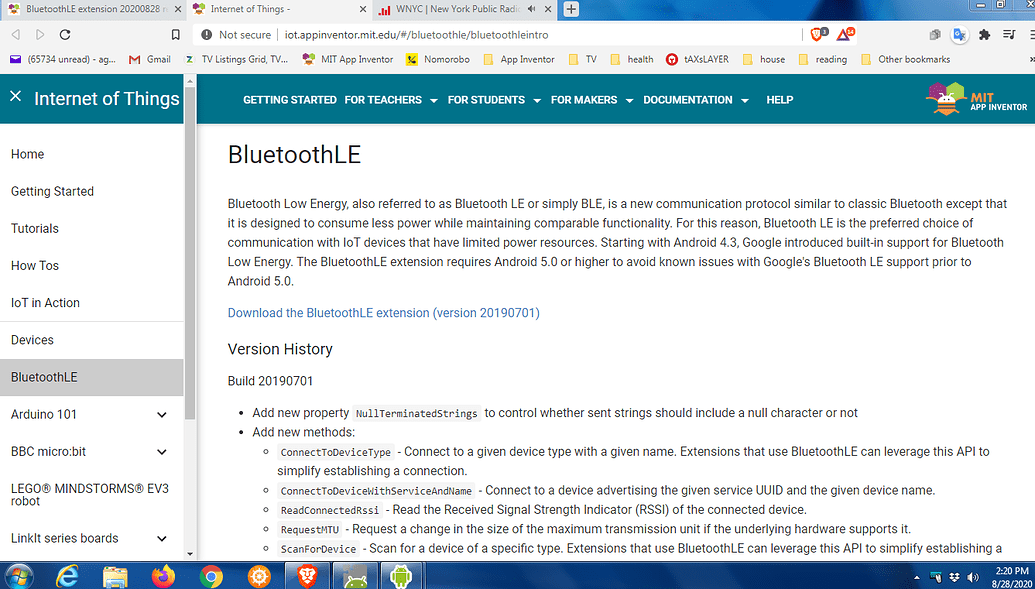 BluetoothLE extension 20200828 released - News/Announcements - MIT App Inventor Community