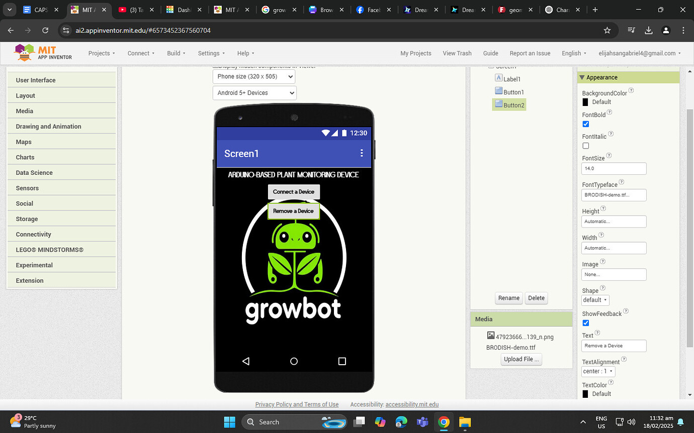 Can you give me an example of a code on how to make an app about plant ...