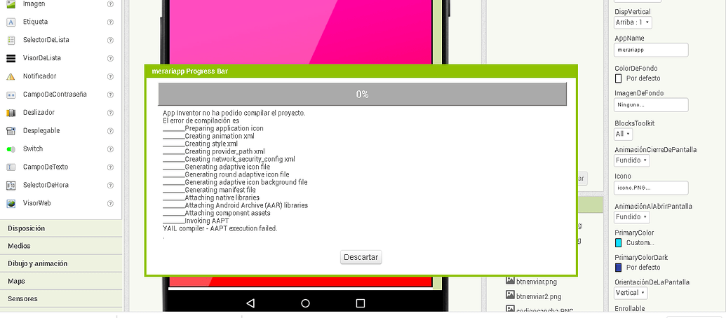 Yail compiler - aapt execution failed - MIT App Inventor Help - MIT App Inventor Community