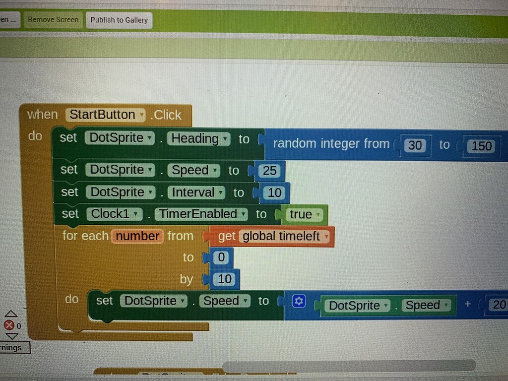 How do I get sprite speed to increase after 10 seconds? - MIT App Inventor Help - MIT App ...