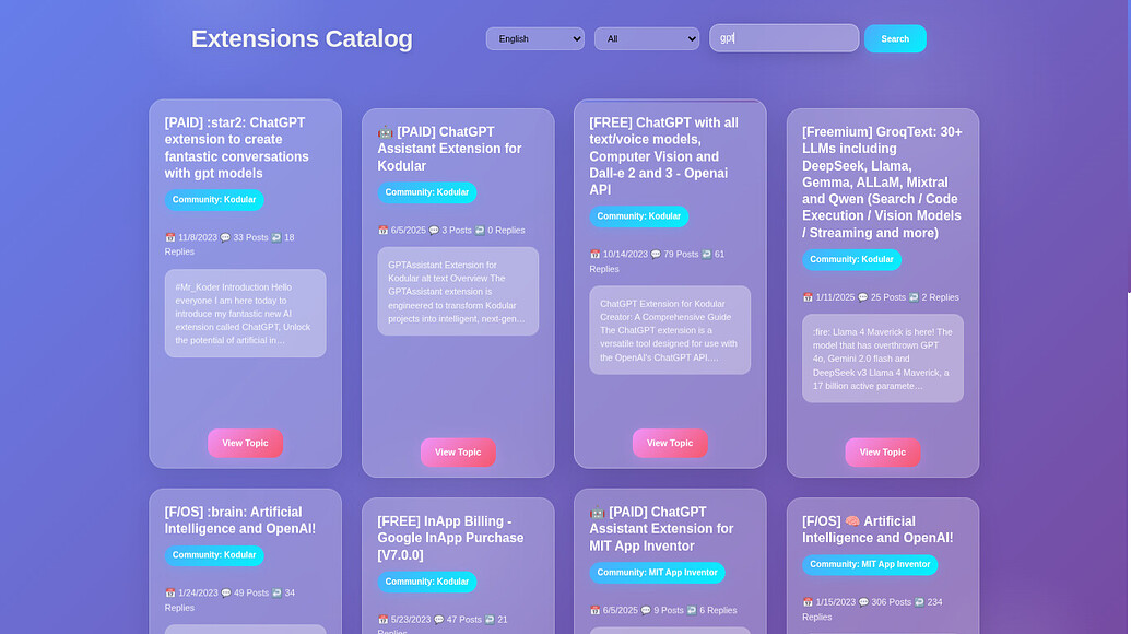 AIX Extensions Catalog: The Open-Source Hub for App Inventor Extensions - Extension Development ...