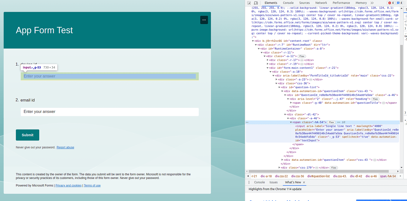 How Do You Fillinput Microsoft Form Using Javascript Or Inject Mit App Inventor Help Mit 