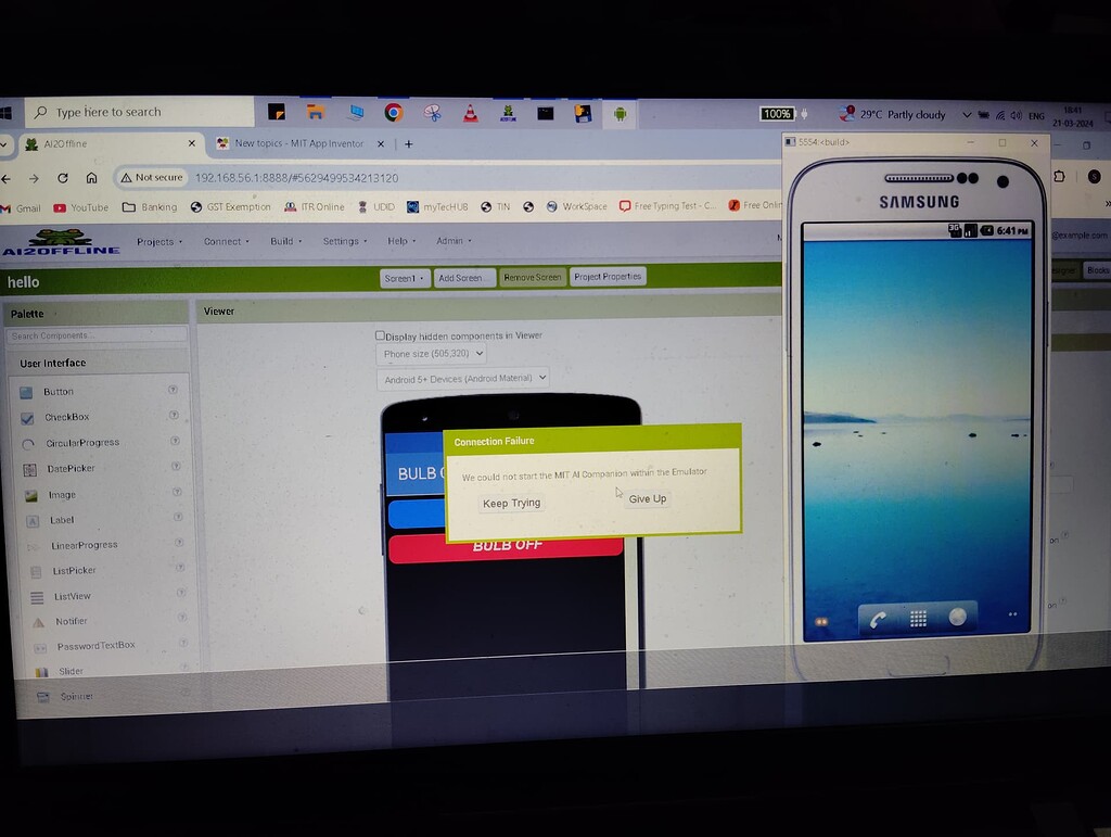 Problem with MIT AI Companion connecting with the Emulator - OFFLINE ... Problem with MIT AI Companion connecting with the Emulator - OFFLINE ...