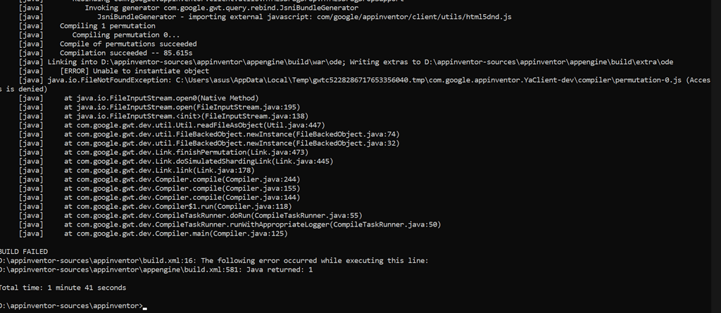Access denied error in ai2 sources - Open Source Development - MIT App Inventor Community
