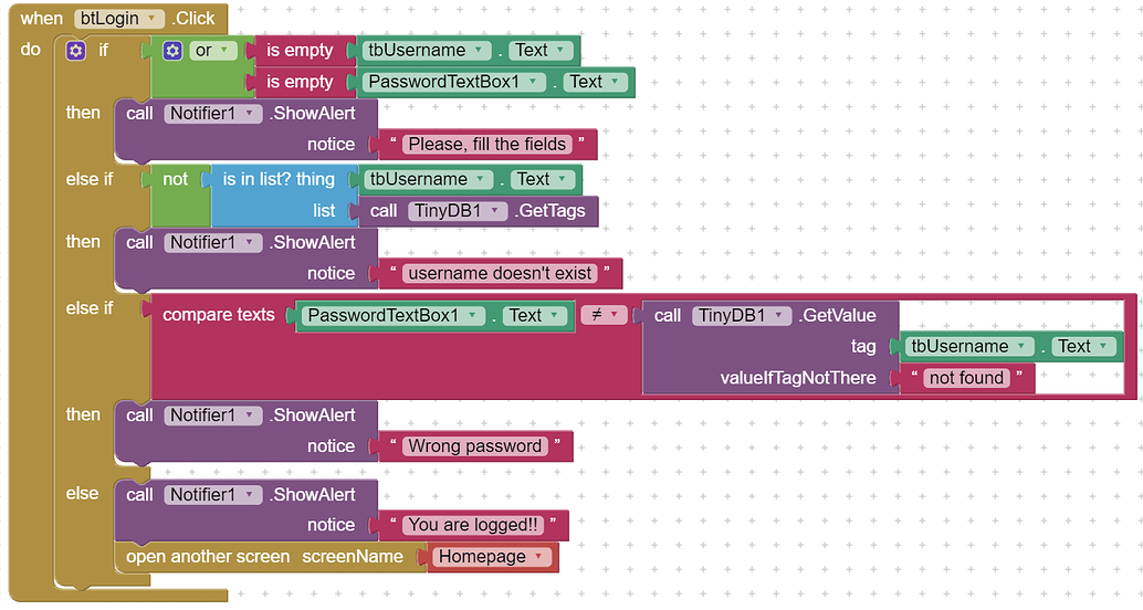 Log In & Sign Up tinydb - MIT App Inventor Help - MIT App Inventor ...