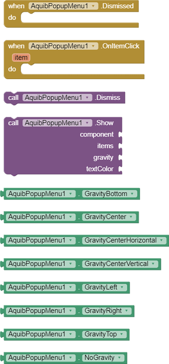 PopupMenu Extension - An extension to add popup to components ! - Extensions - MIT App Inventor ...