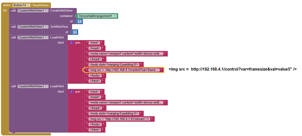 Make a button to interact with esp32cam webpage - MIT App Inventor Help - MIT App Inventor Community