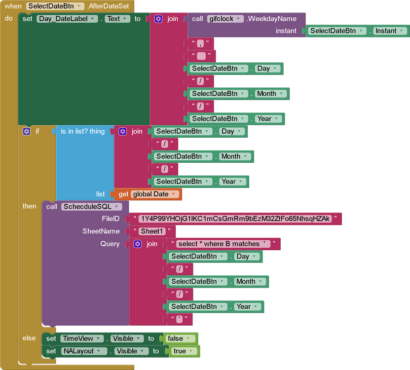Original Index From Sheet After Using Query Functions From Web App Script Mit App Inventor