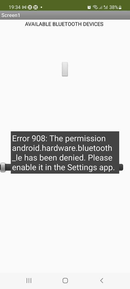 Error 908 the permission android.hardware.bluetooth_le has been denied - MIT App Inventor Help ...