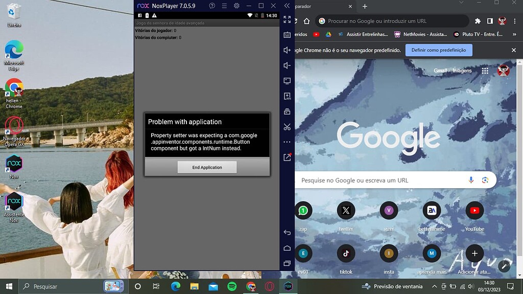 Problem with application Property setter was expecting a com.google appinventor.components ...