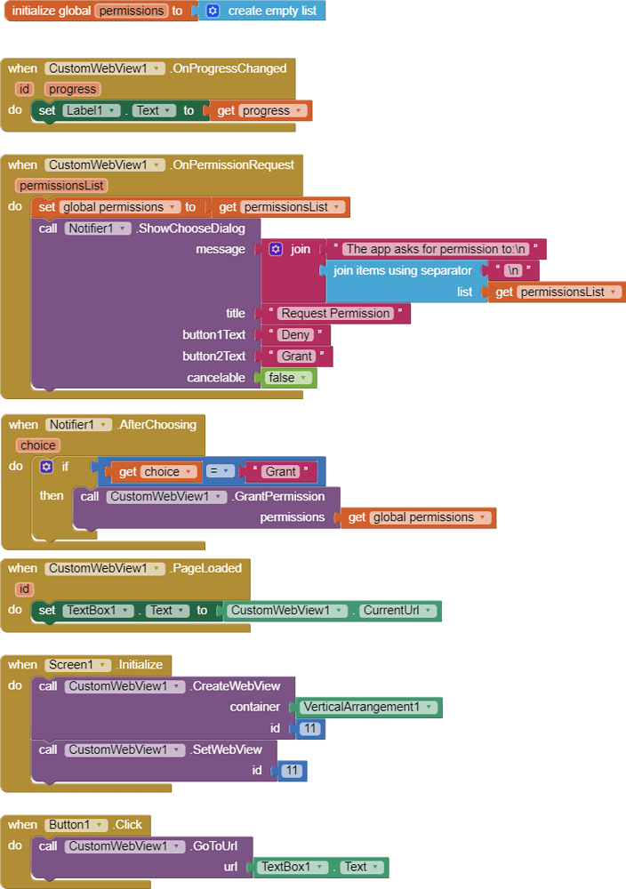 CustomWebView Camera permission - MIT App Inventor Help - MIT App ...