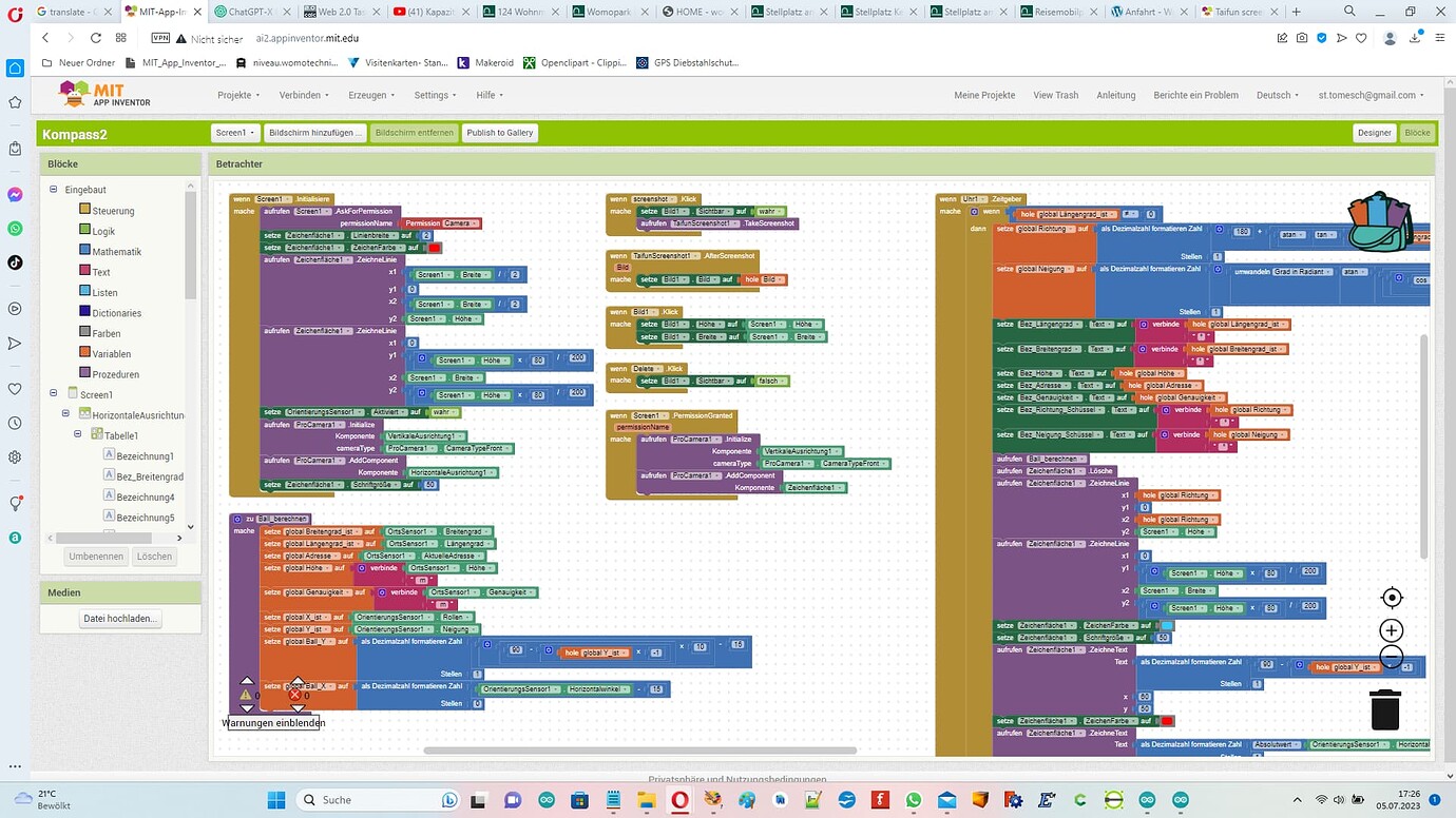 Taifun screenshot and procamera no image content - MIT App Inventor ...