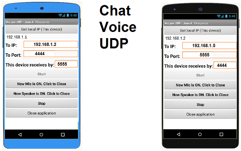 Extension: UDP audio Chat. Voice. WiFi. Send sound over UDP ...