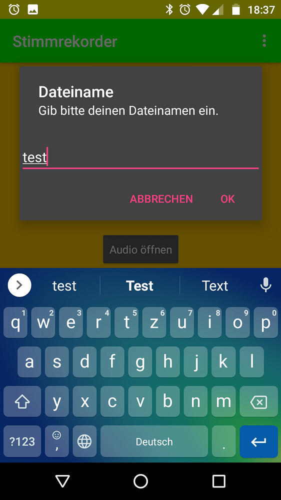 Save a sound recorder recording on the user's cell phone - MIT App ...