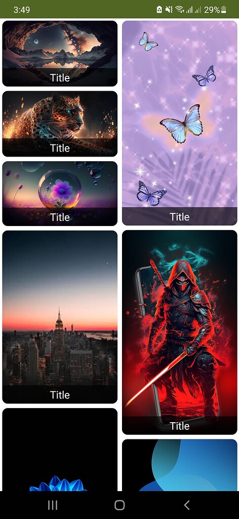Recycler Staggered Grid View - Extensions - MIT App Inventor Community