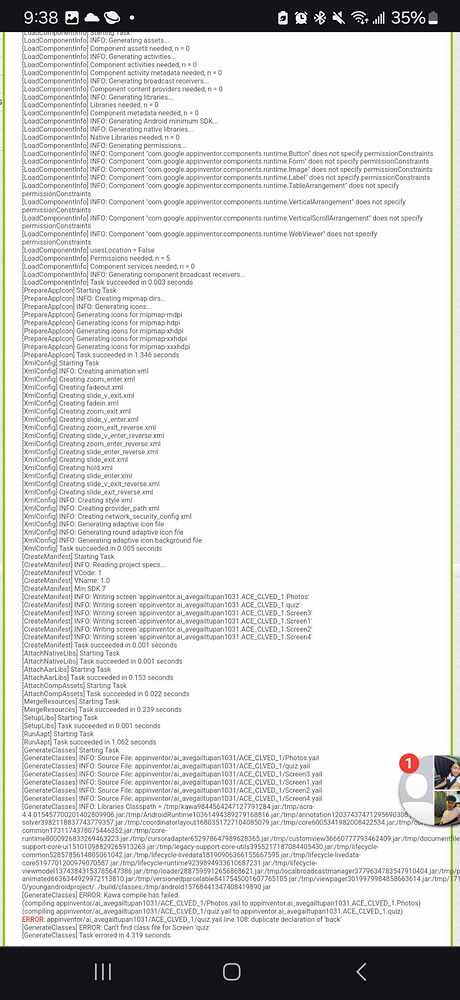 I Cant Seem To Make An Application Duplicate Declaration Of Back Mit App Inventor Help Mit