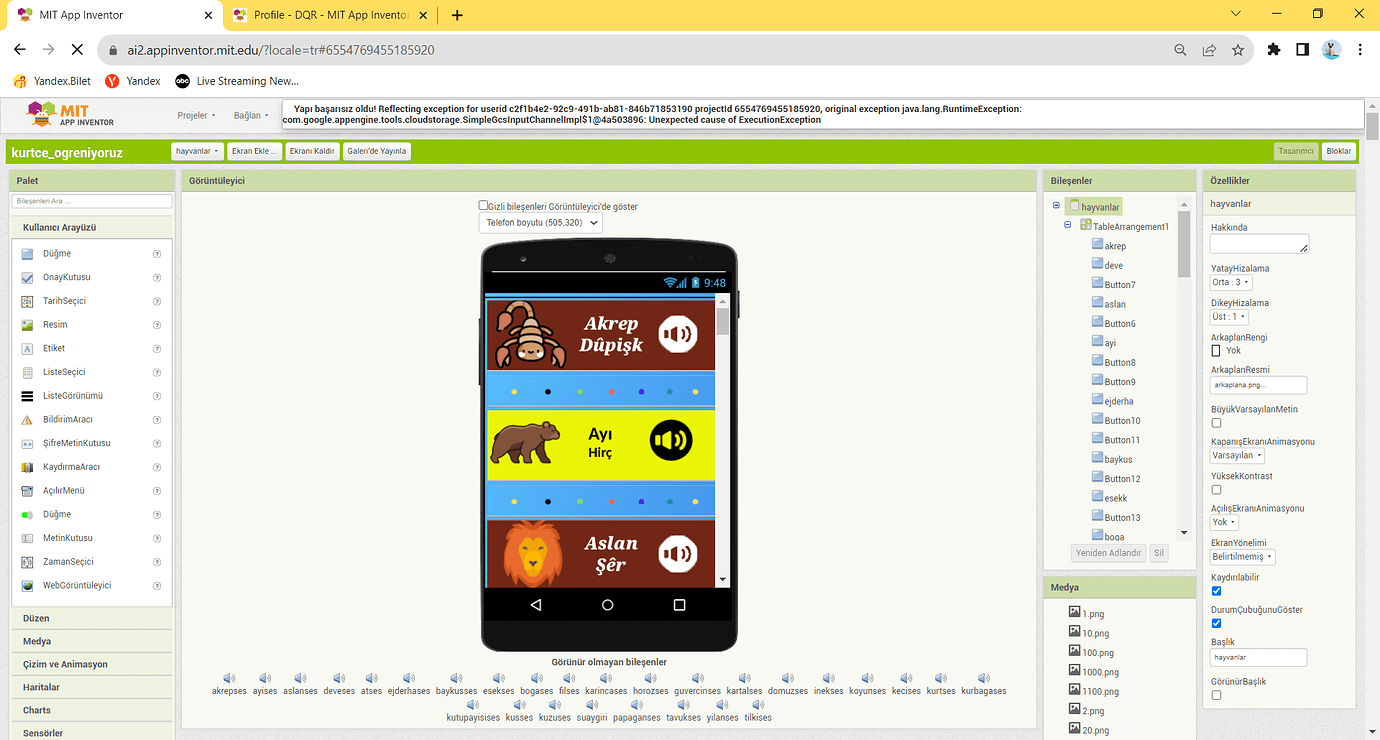 Exception java.lang.RuntimeException: - MIT App Inventor Help - MIT App Inventor Community