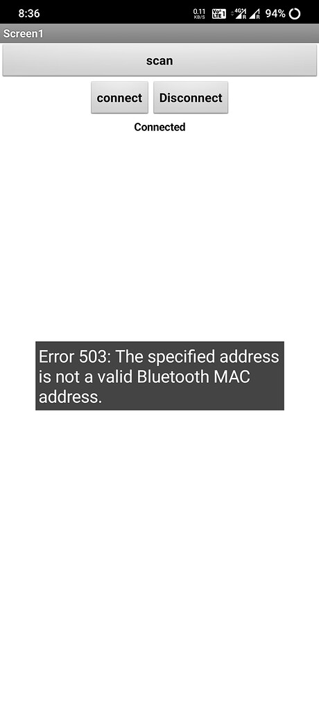 I'm trying to make app for sending personal information via bluetooth to Arduino but while ...